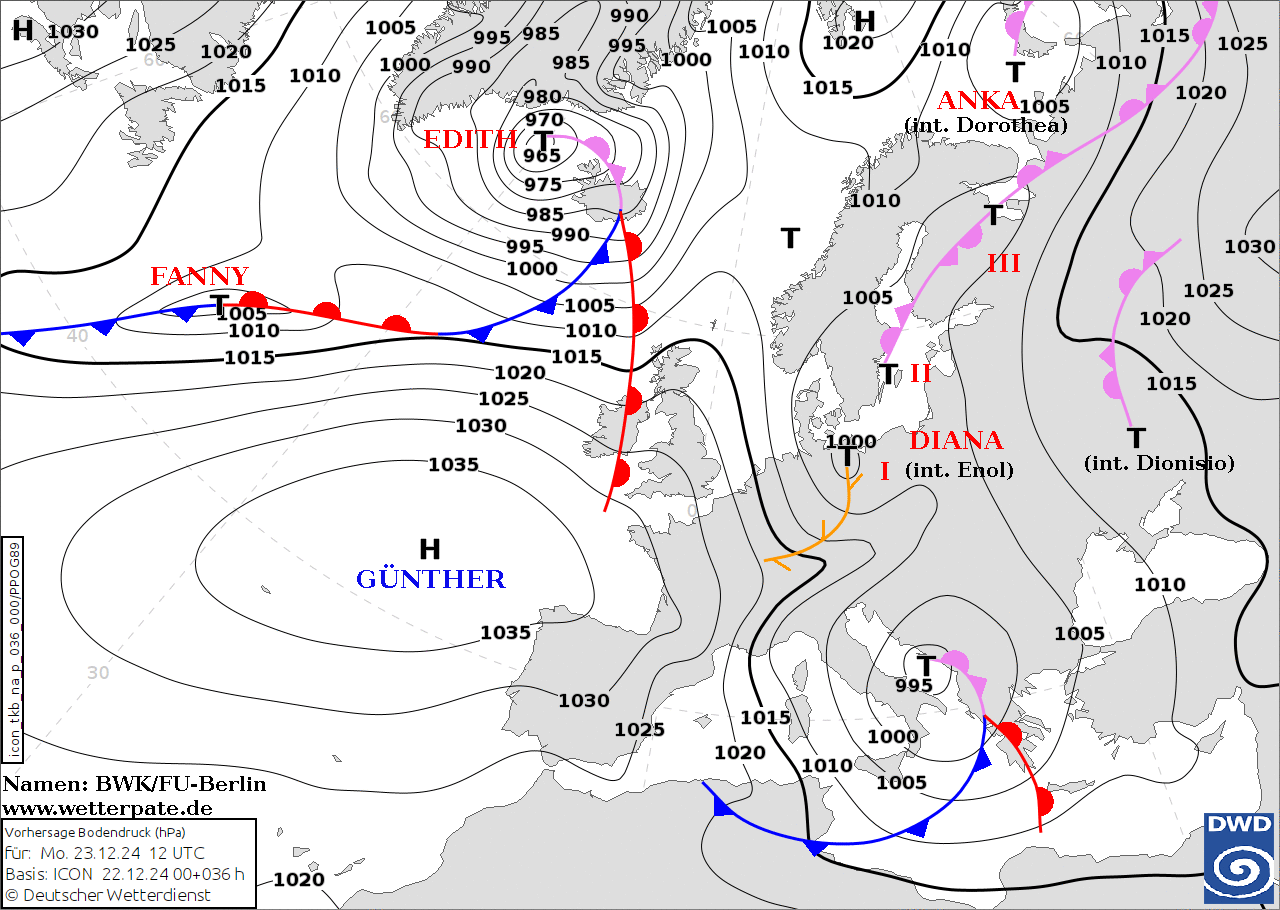 Nordseesturm und Montagsschnee in der Mitte Deutschlands - Windinfo.eu